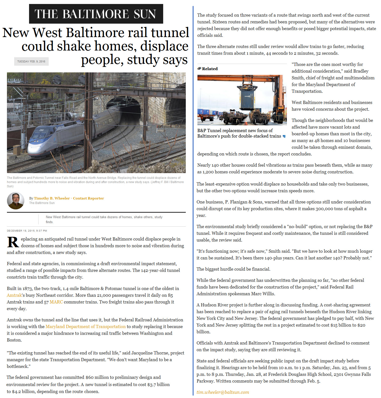 Baltimore's B&P Tunnel - Railfan Guide