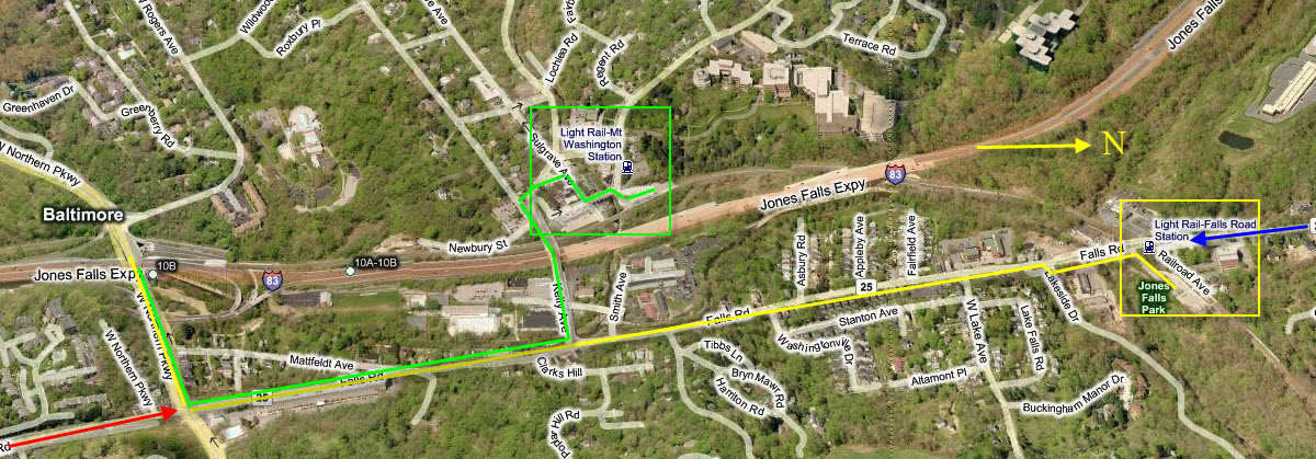 Baltimore Railfan Guide - Northern Baltimore Map