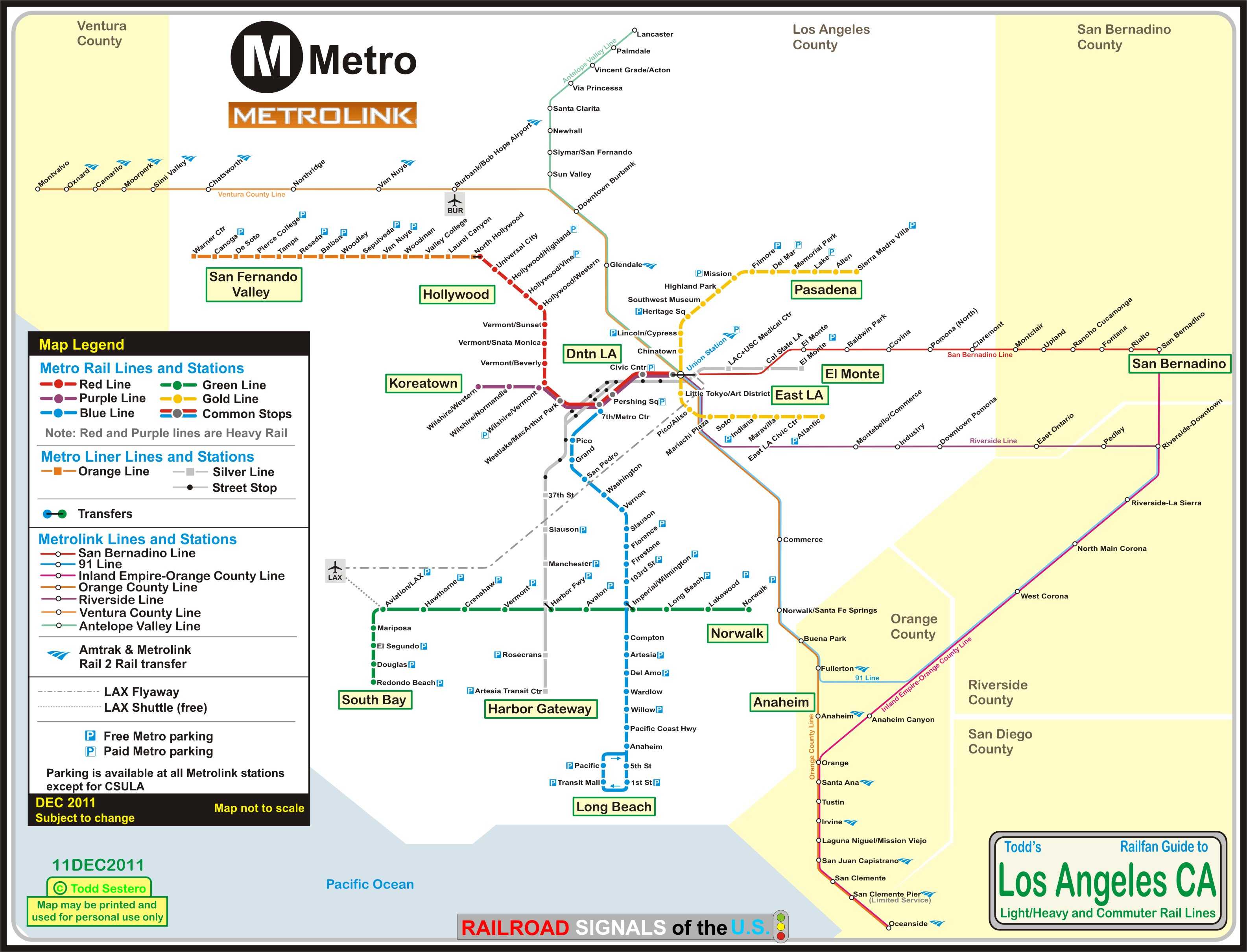 Los Angeles CA Light and Heavy Rail Systems