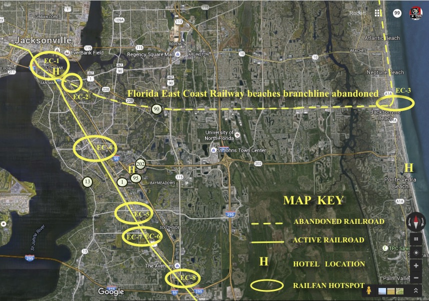 Jacksonville FL - FEC Southside Railfan Guide - by Robert Mann for RGUS