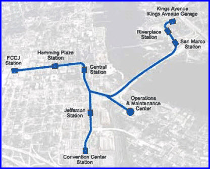JTA Skyway Monorail - Jacksonville FL Railfan Guide
