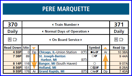Amtrak Pere Marquette Service out of Chicago