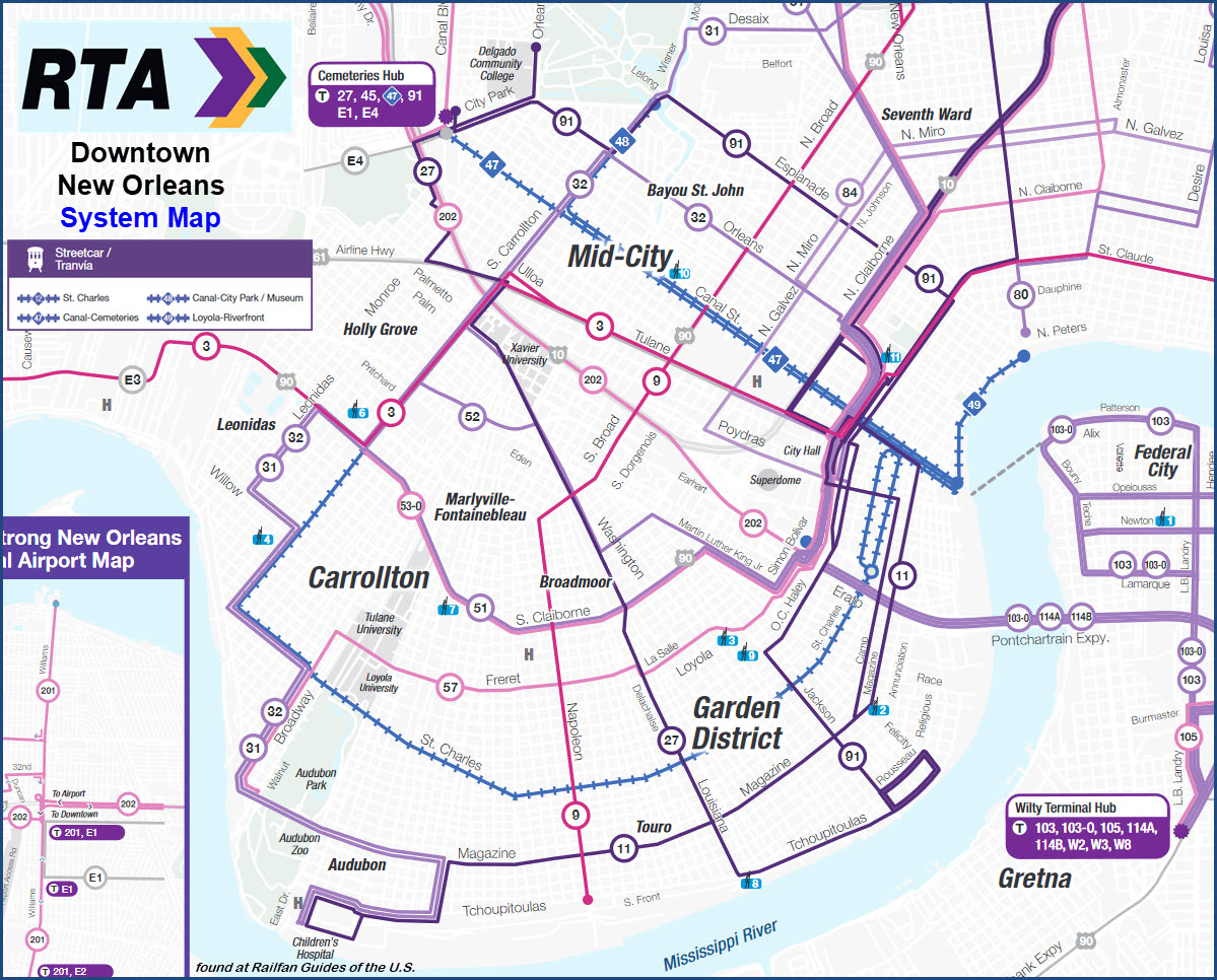 New Orleans Streetcar Map