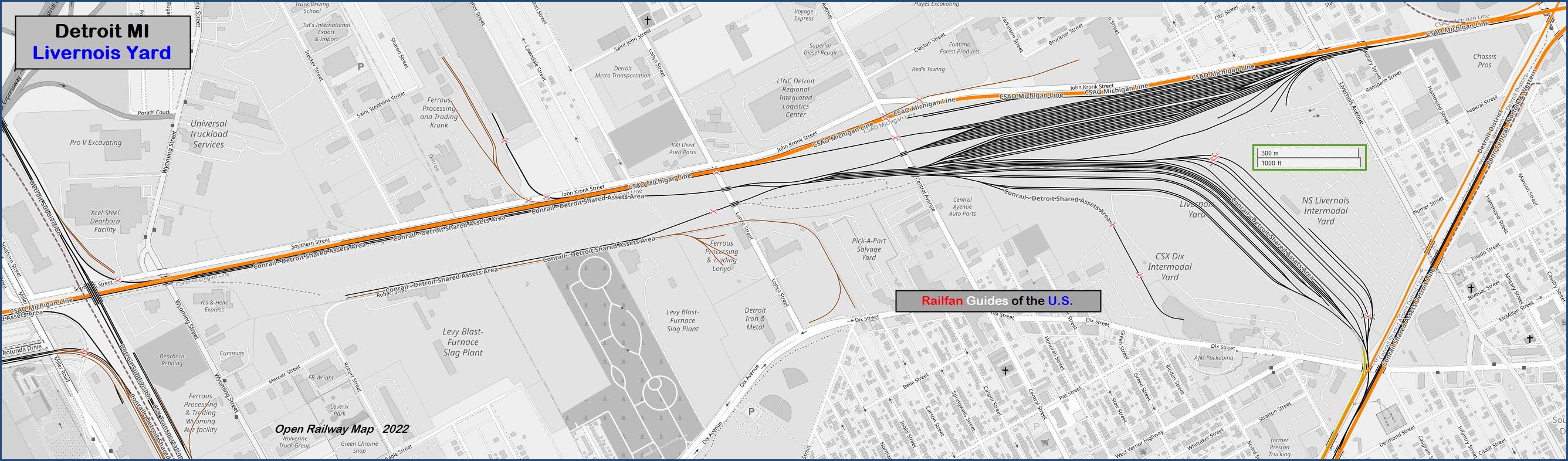 Detroit MI Railfan Guide - SW