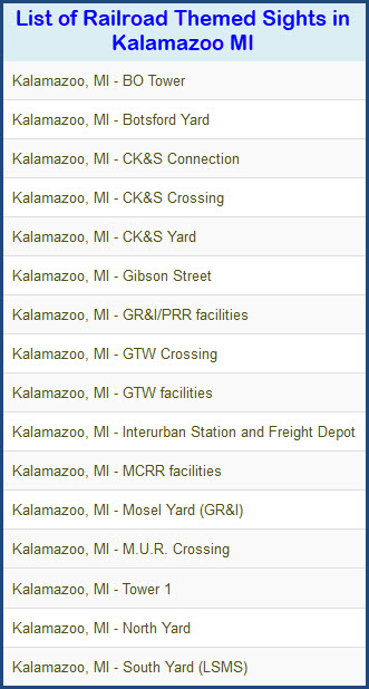 Kalamazoo MI Railfan Guide