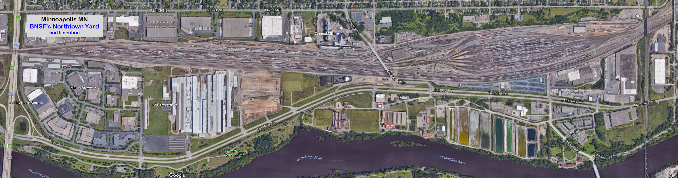 Minneapolis MN Railfan Guide Map 1 - North