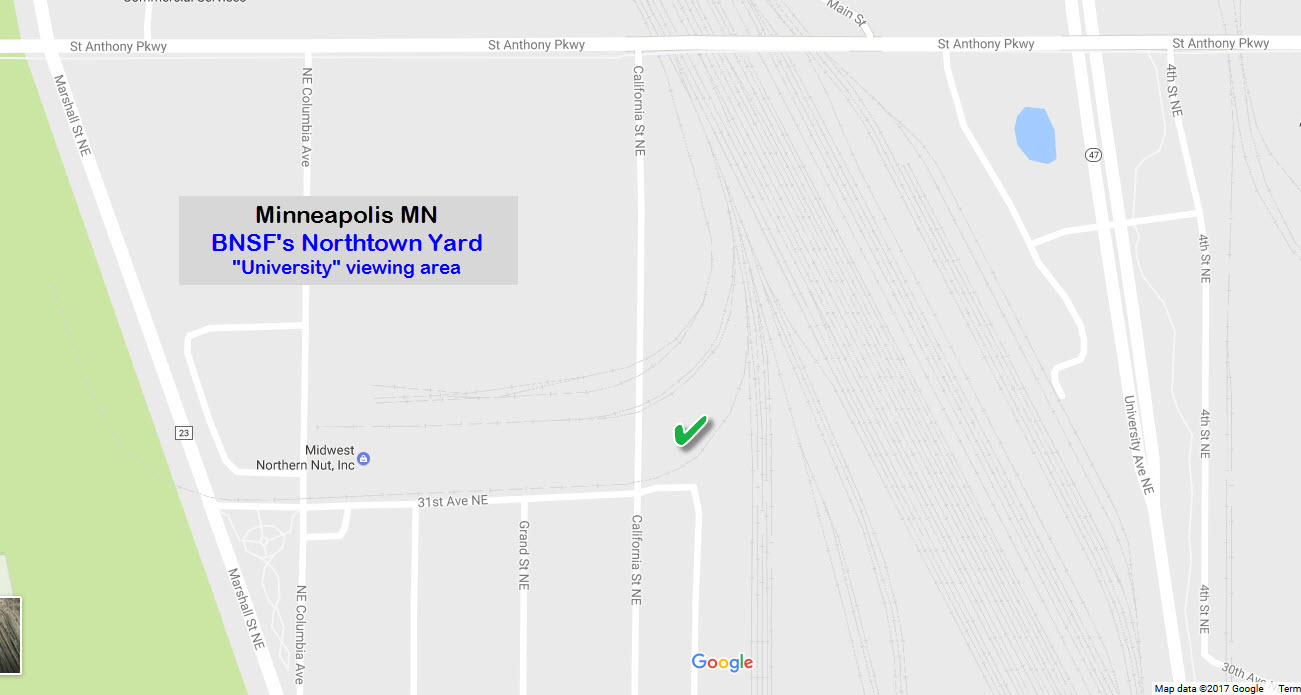 Minneapolis MN Railfan Guide Map 1 - North