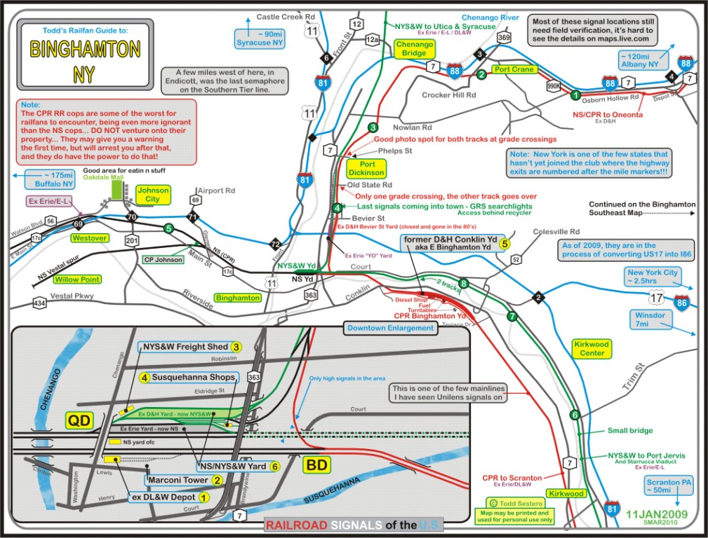 Binghamton NY Railfan Guide - Downtown