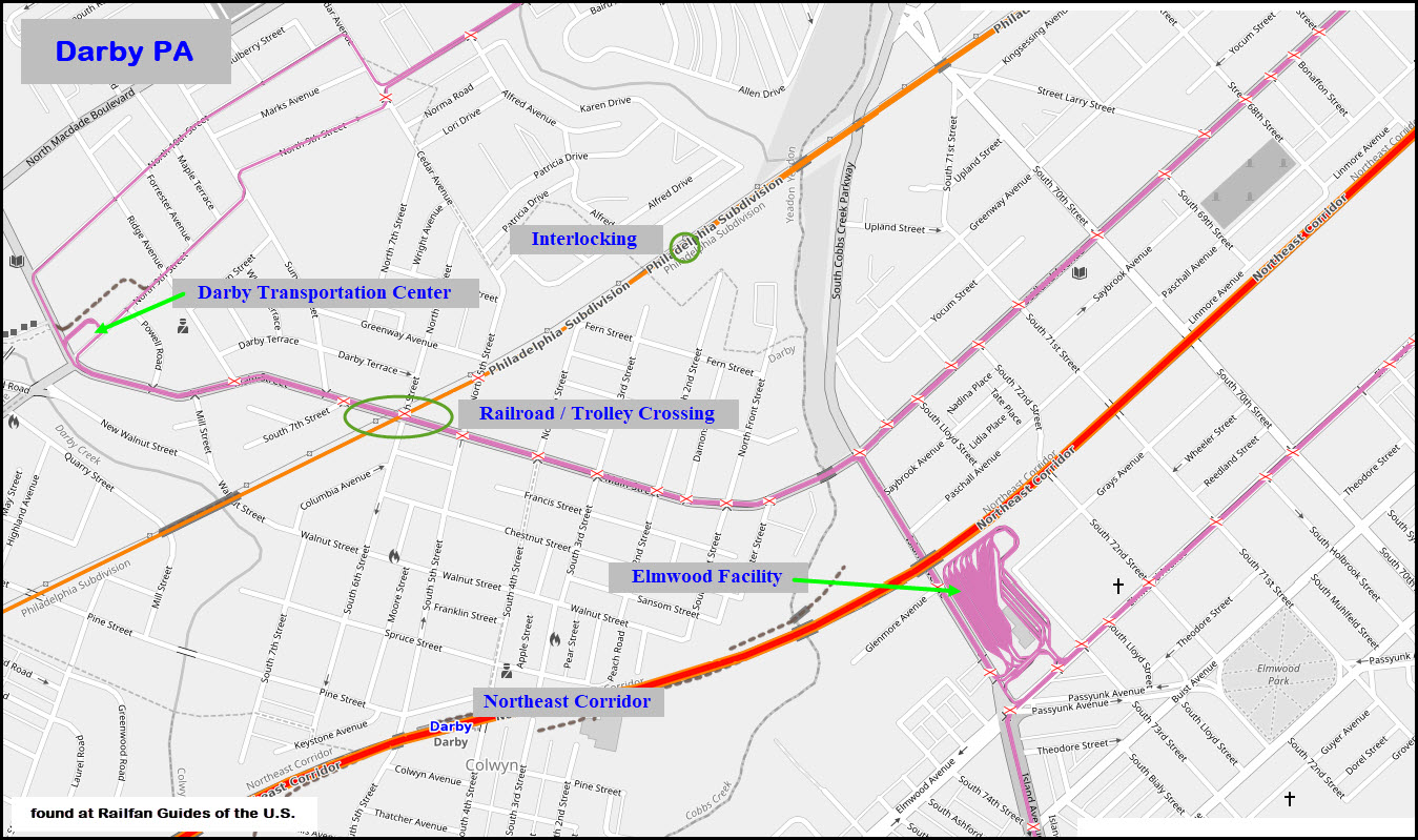Darby PA Rail/Trolley Crossing Railfan Guide