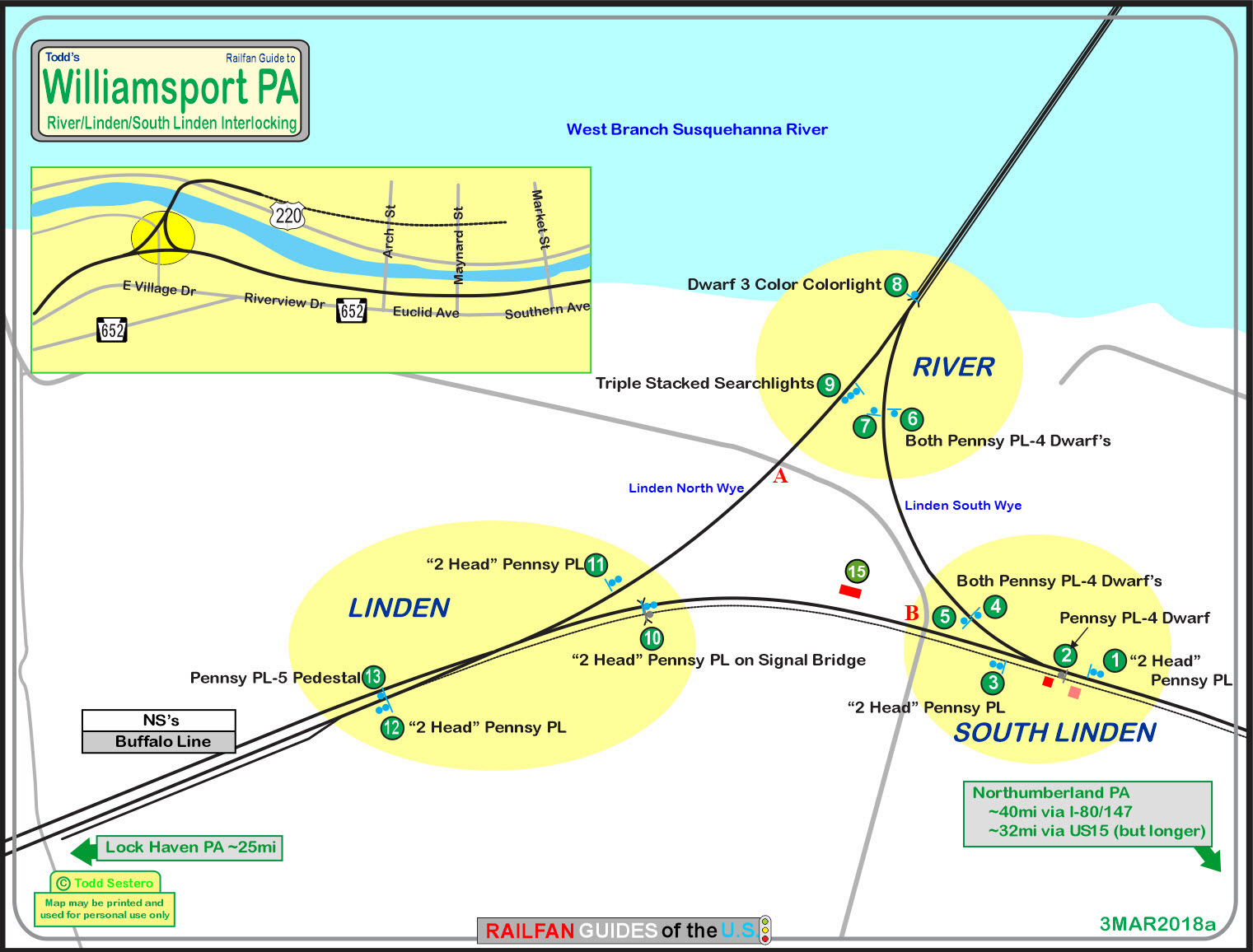 Linden & River Interlocking Railfan Guide, Nisbit PA