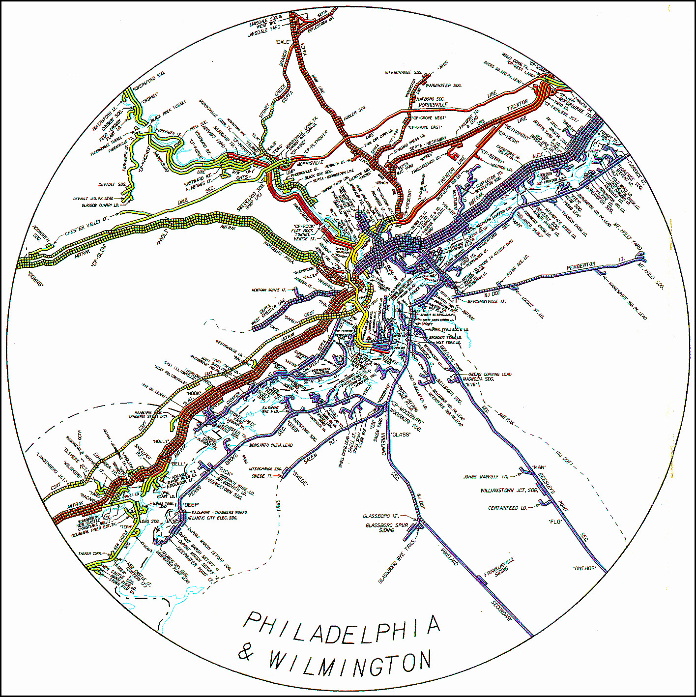 Philadelphia Railfan Guide - Junctions and CP's
