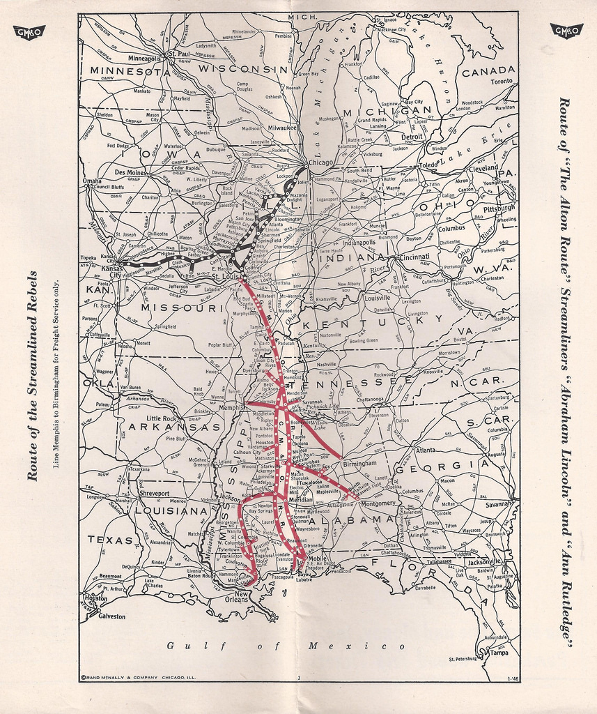 Gulf, Mobile and Ohio System Map