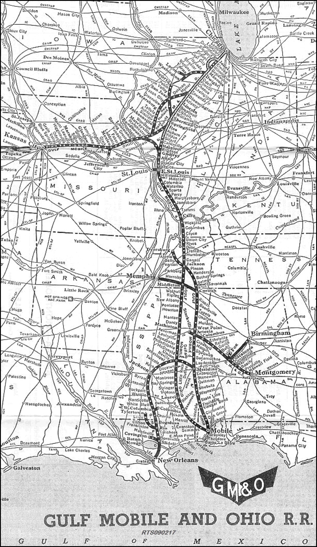 Gulf, Mobile and Ohio System Map
