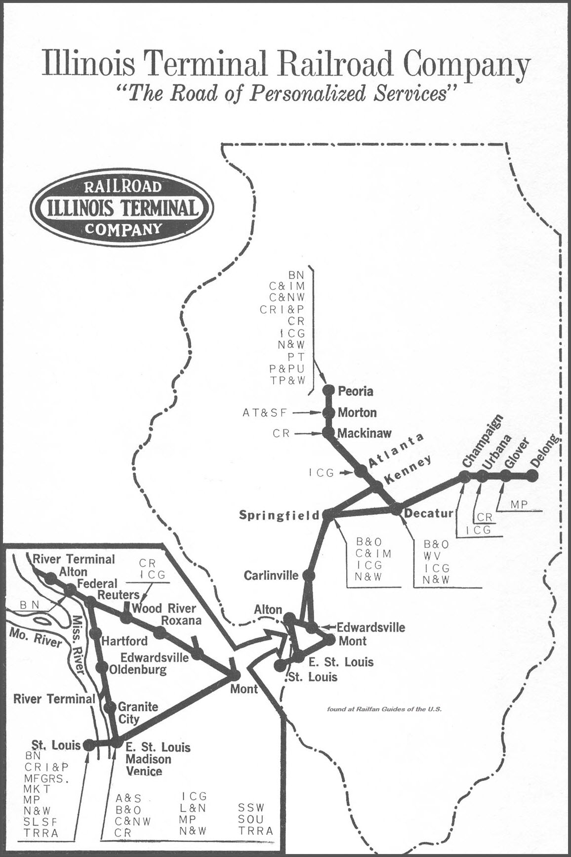 Illinois Terminal RR System Map