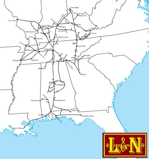 Louisville & Nashville RR System Map