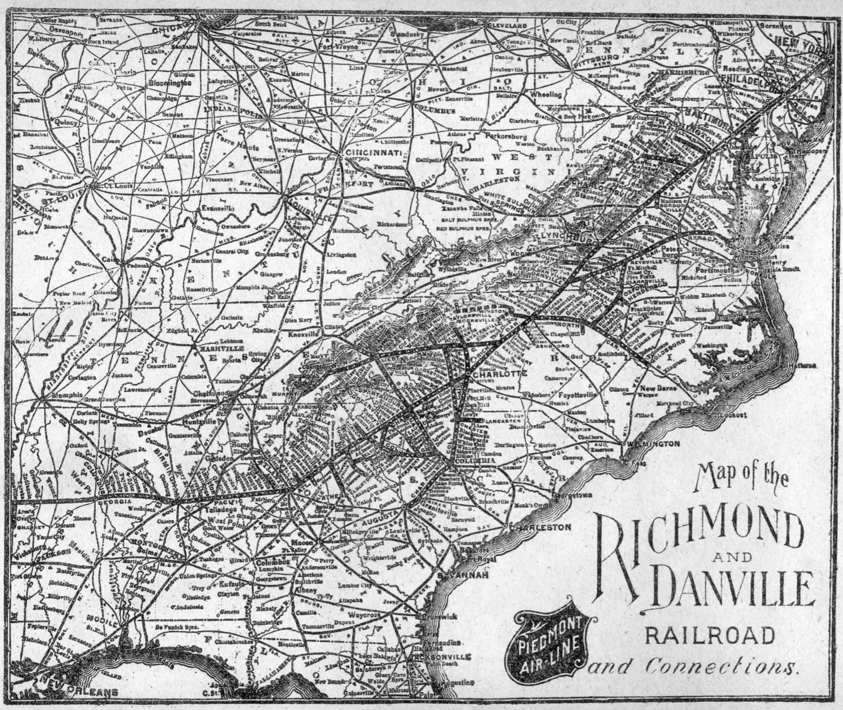 Richmond & Dnville RR System Map