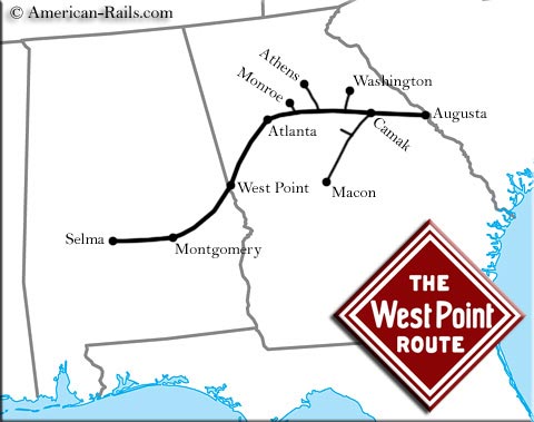 Atlanta & West Point Railroad System Map