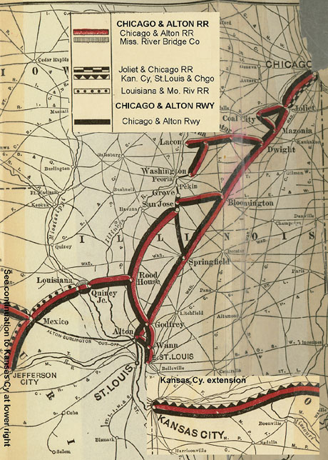 Chicago & Alton RR System Map