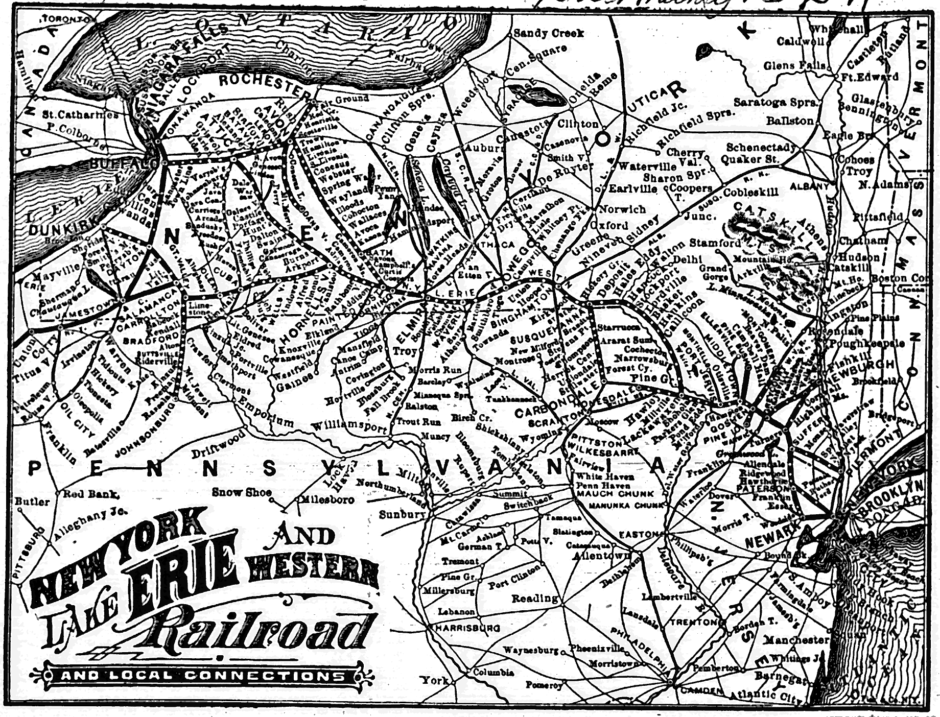 the New York, Lake Erie & Western Railroad System Map - 1884