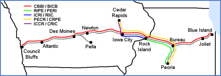 the Iowa Interstate Railroad System Map