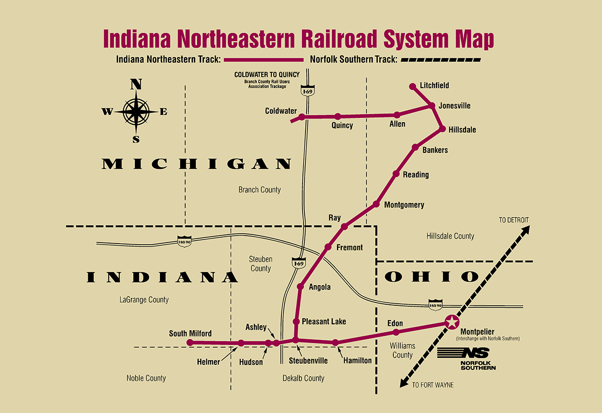 the Indian Northeastern RR System Map