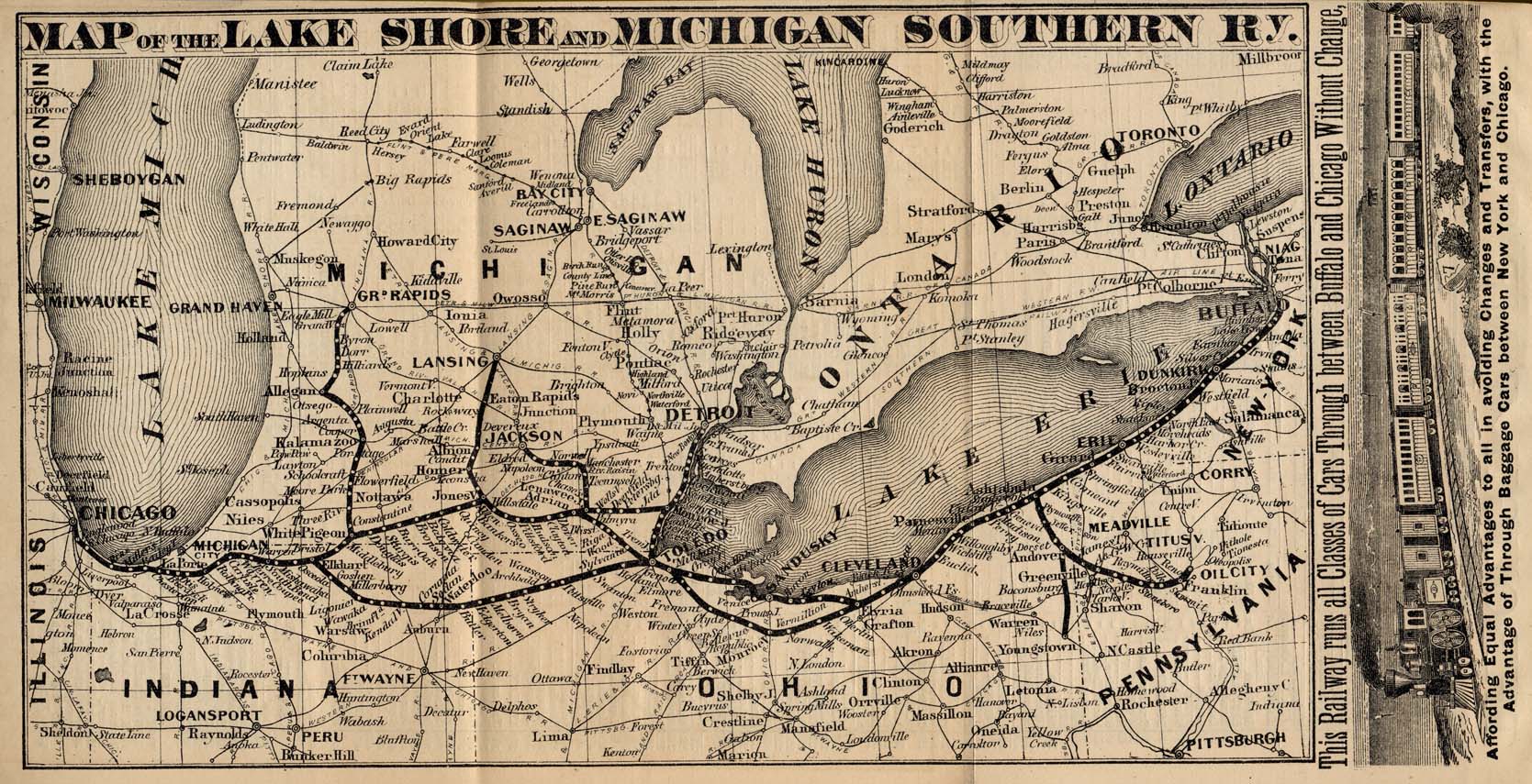 Lake Shore and Michigan Southern Rwy System Map
