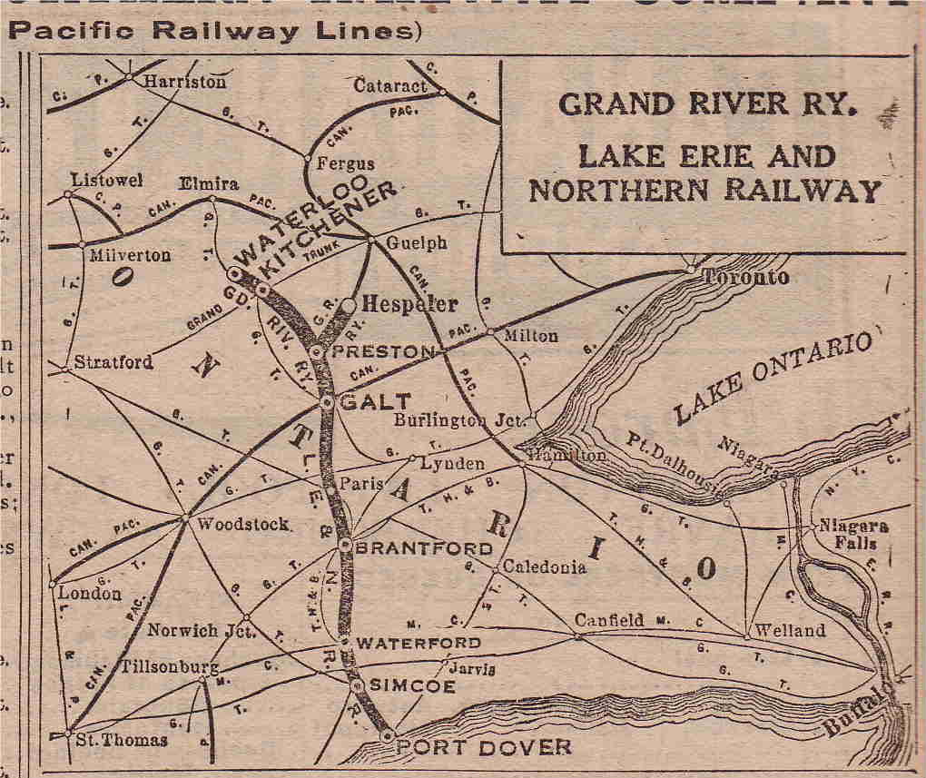 the Lake Erie & Northern Railway System Map