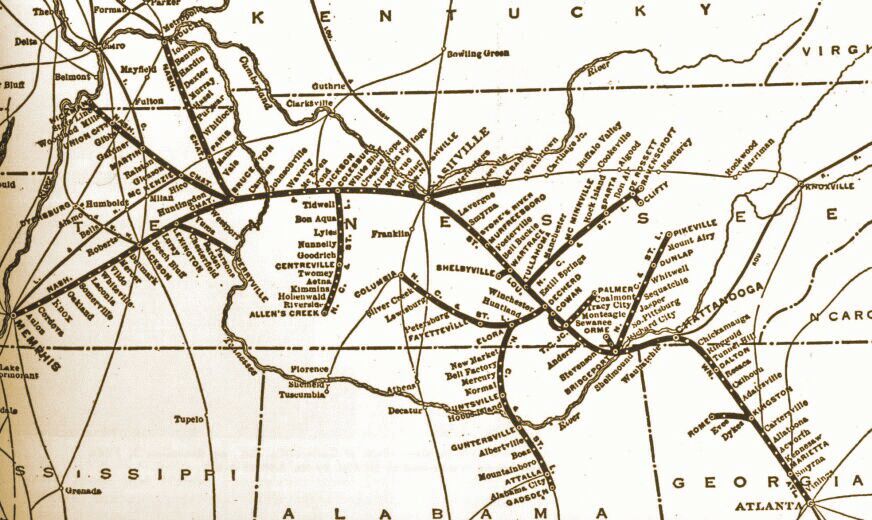 the Nashville, Chatanooga & St Louis RR System Map