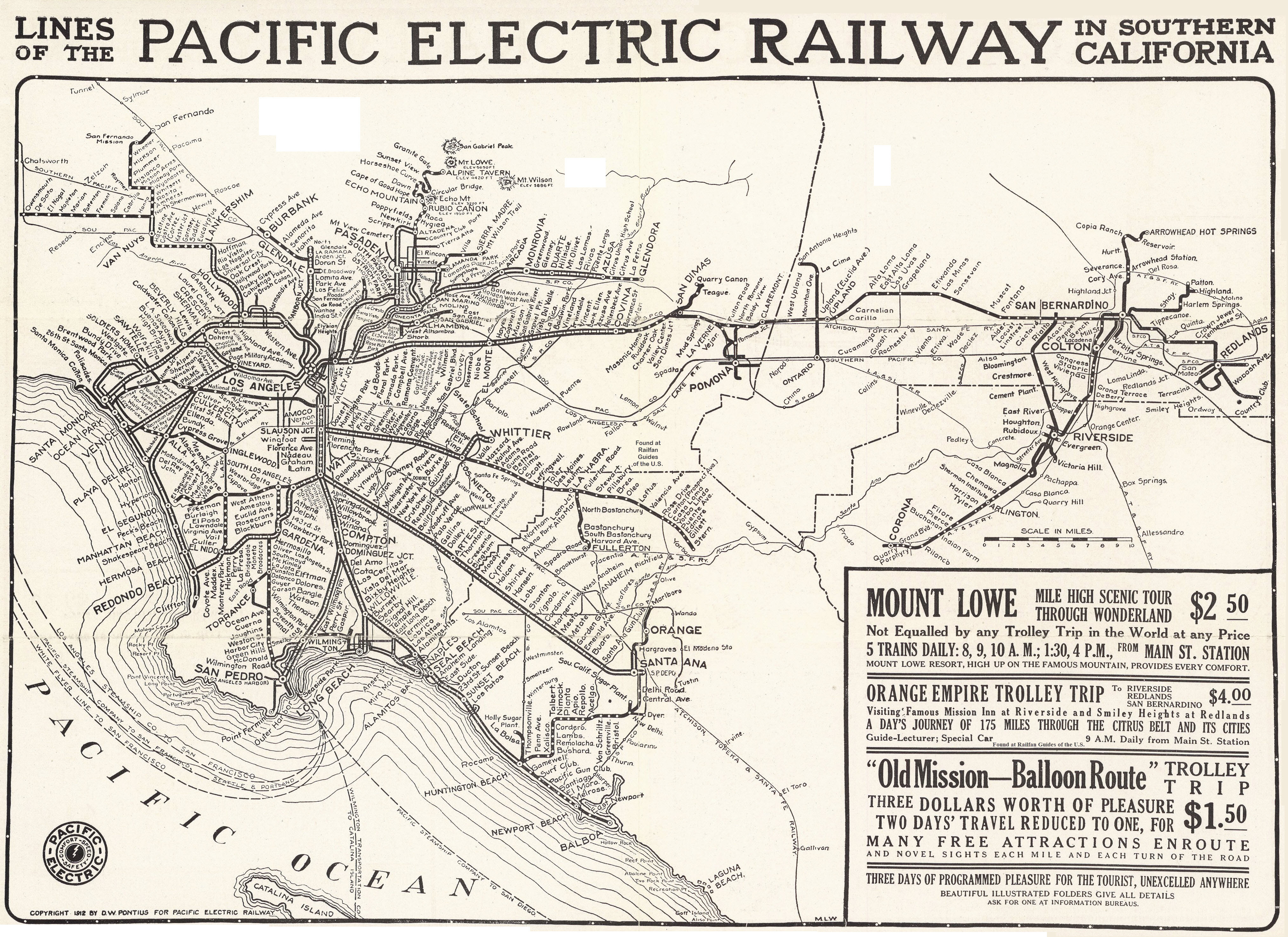the Pacific Electric System Map