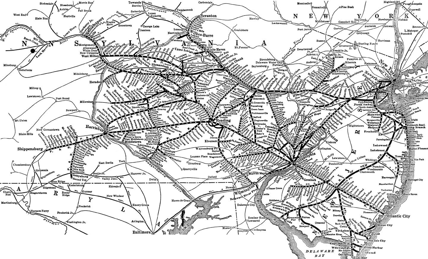 the Reading RR System Map