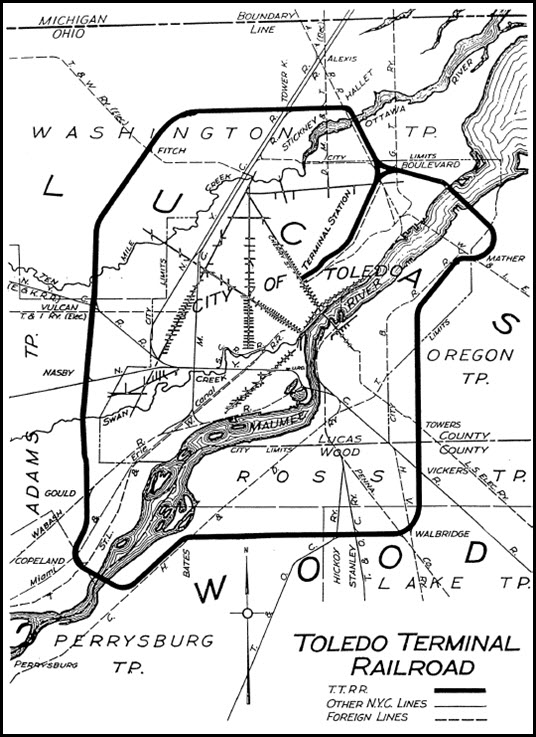 the Toledo Terminal RR System Map