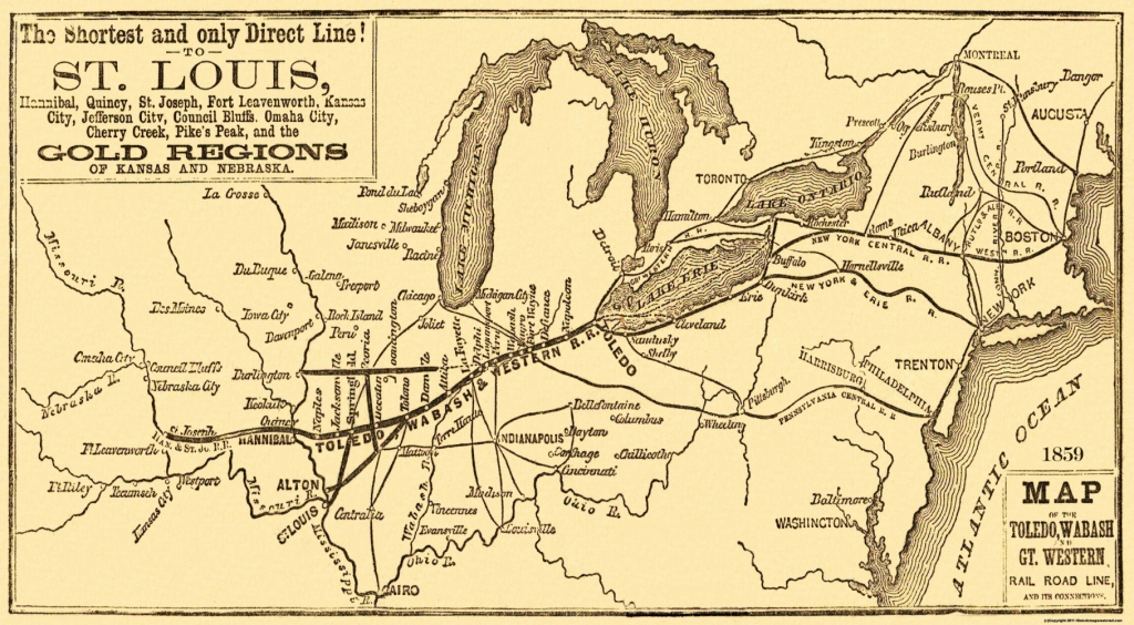 the Toledo, Wabash & Western RR System Map