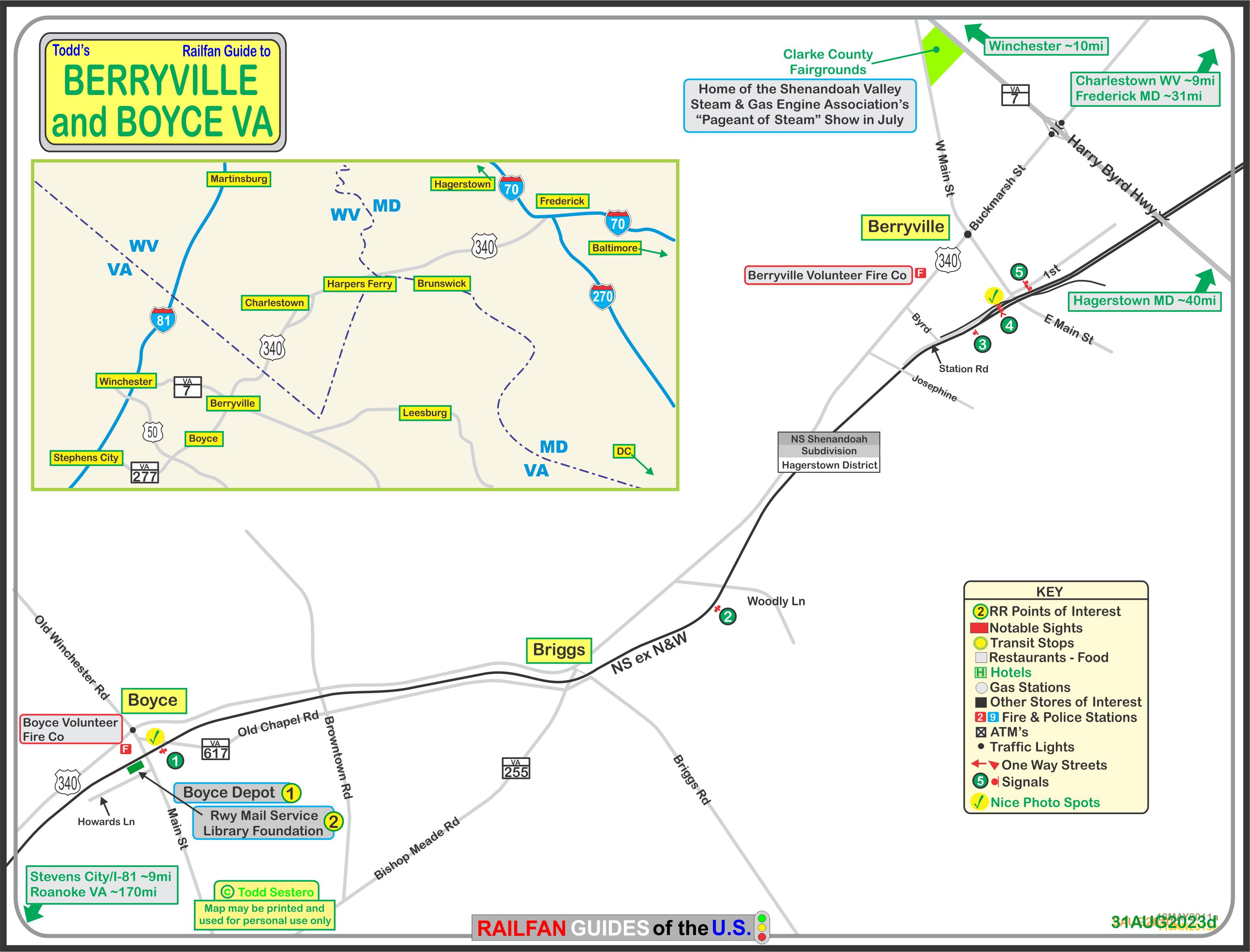 Boyce and Berryville VA Railfan Guide