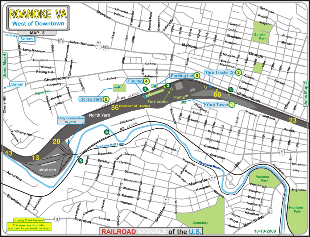 Roanoke VA Railfan Guide - Westside